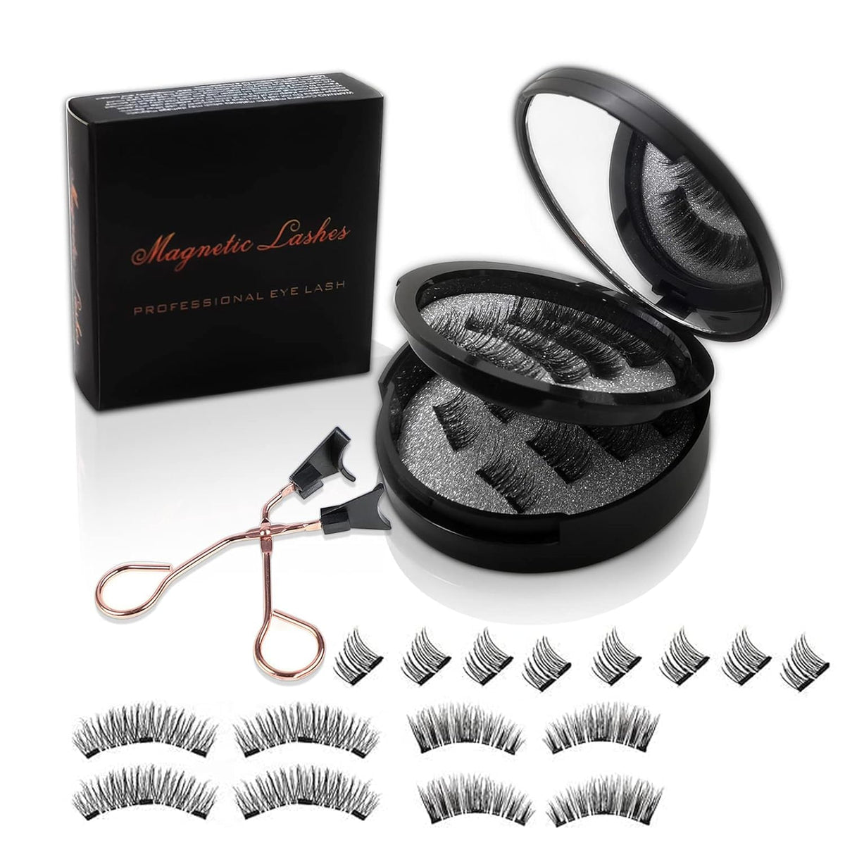 Magnetic Eyelashes - Reusable Dual Magnetic lashes with 16 Pair with A ...